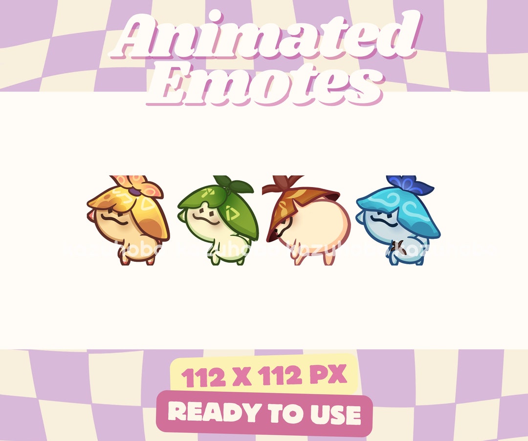 Twerking Aranara Animated Emote Set, Genshin, Cute Kawaii Chibi Emoji ...