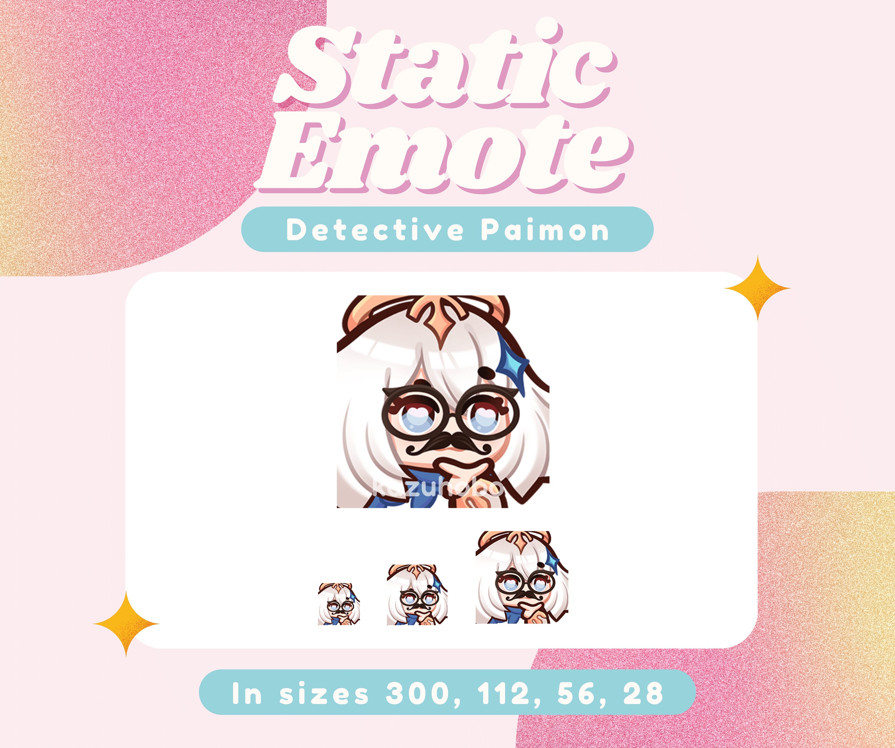 Ace Detective Paimon Emote, Genshin, Cute Kawaii Chibi Emoji, para ...