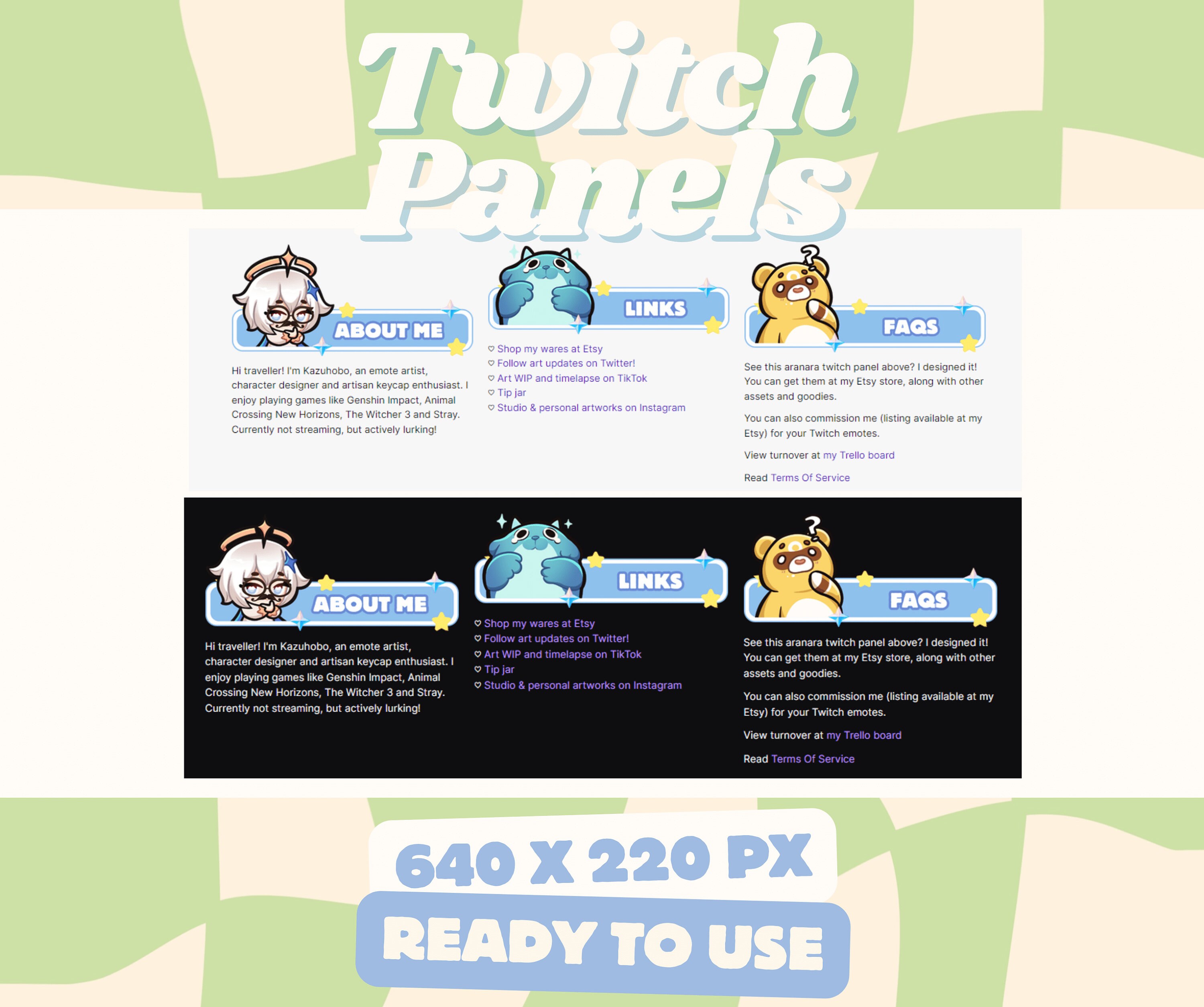 Genshin Twitch Panels, Genshin Impact, Aesthetic, Kawaii, for Streamer ...