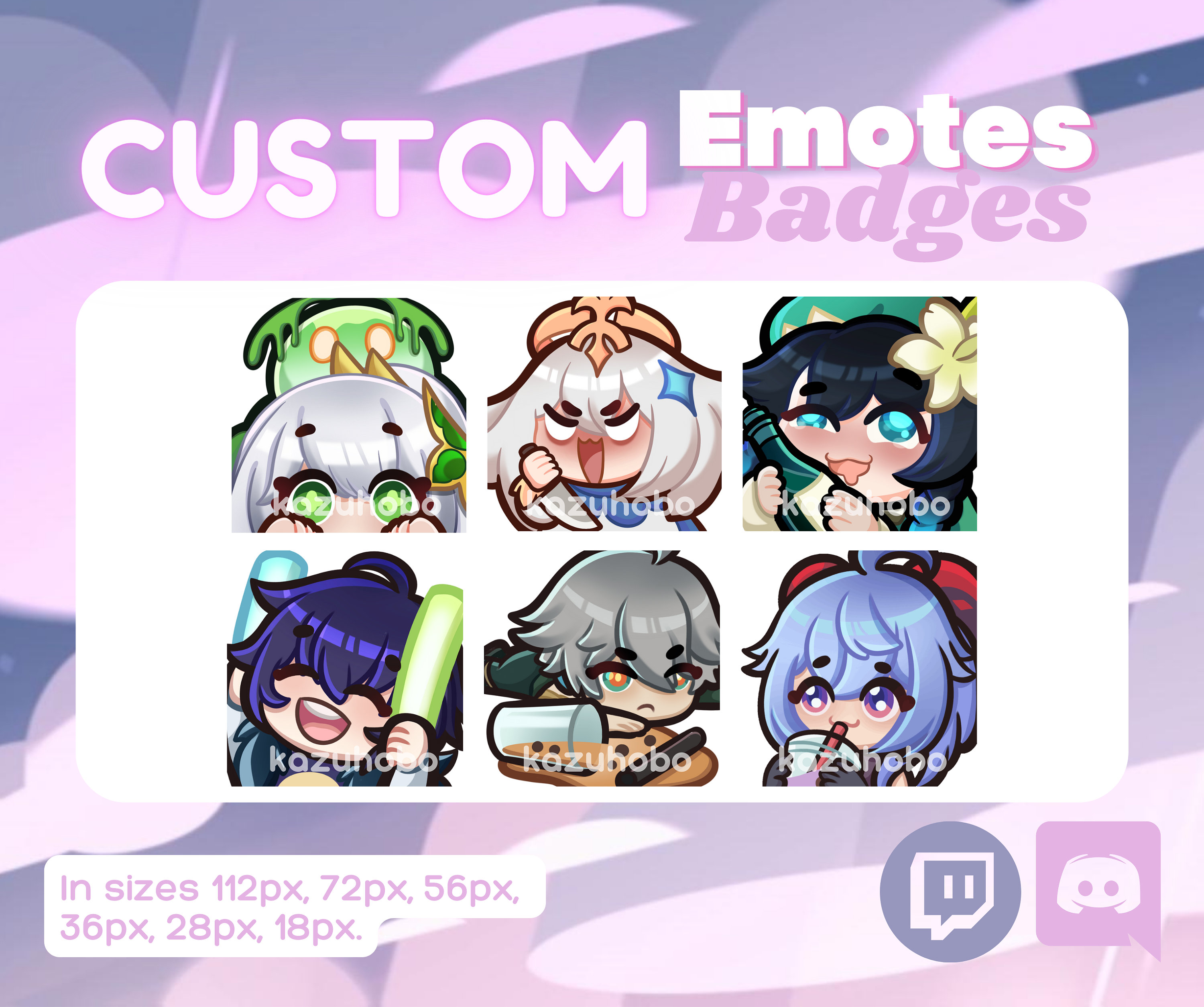 Custom Emotes Badges Stickers Emojis Individual or Set - Etsy