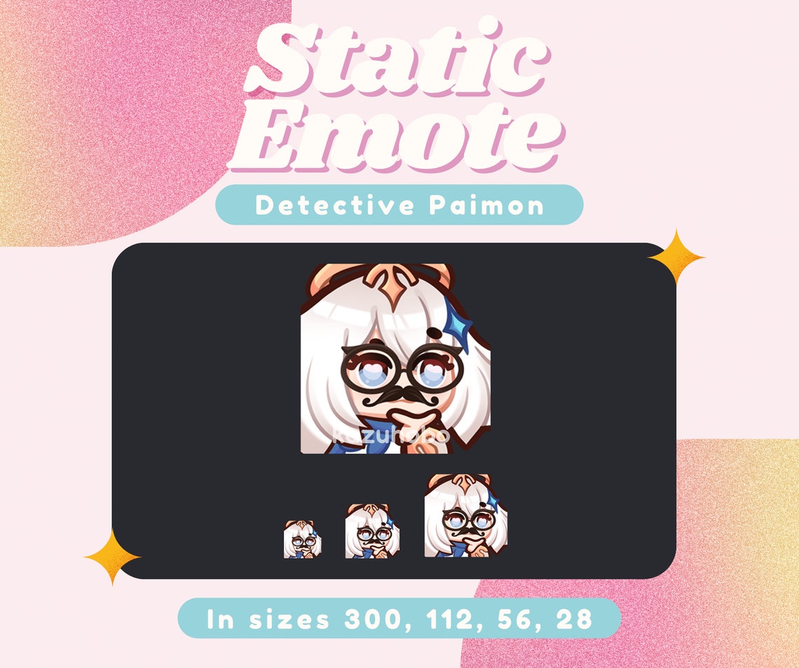 Ace Detective Paimon Emote Genshin Cute Kawaii Chibi Emoji - Etsy