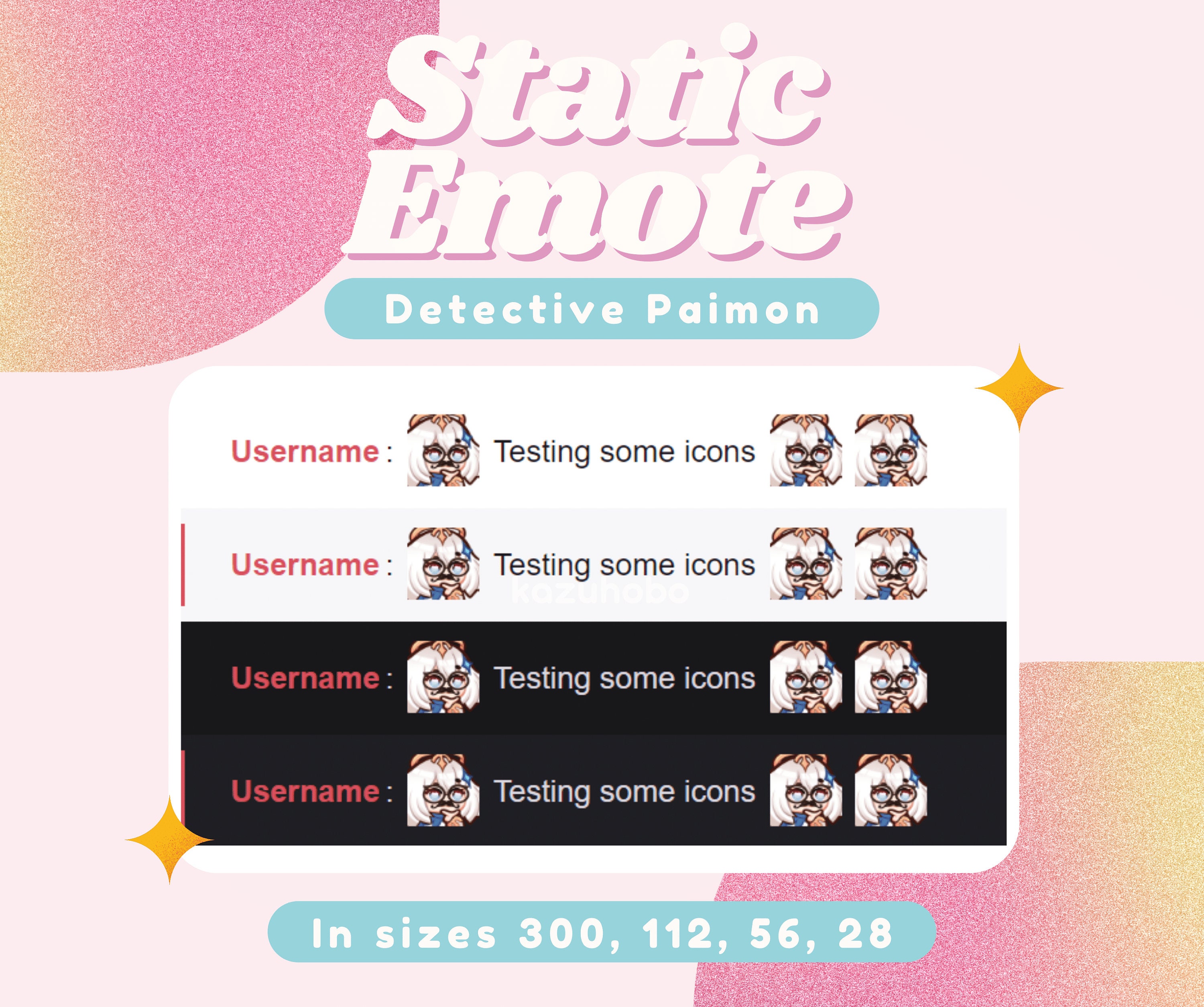 Ace Detective Paimon Emote, Genshin, Cute Kawaii Chibi Emoji, para ...