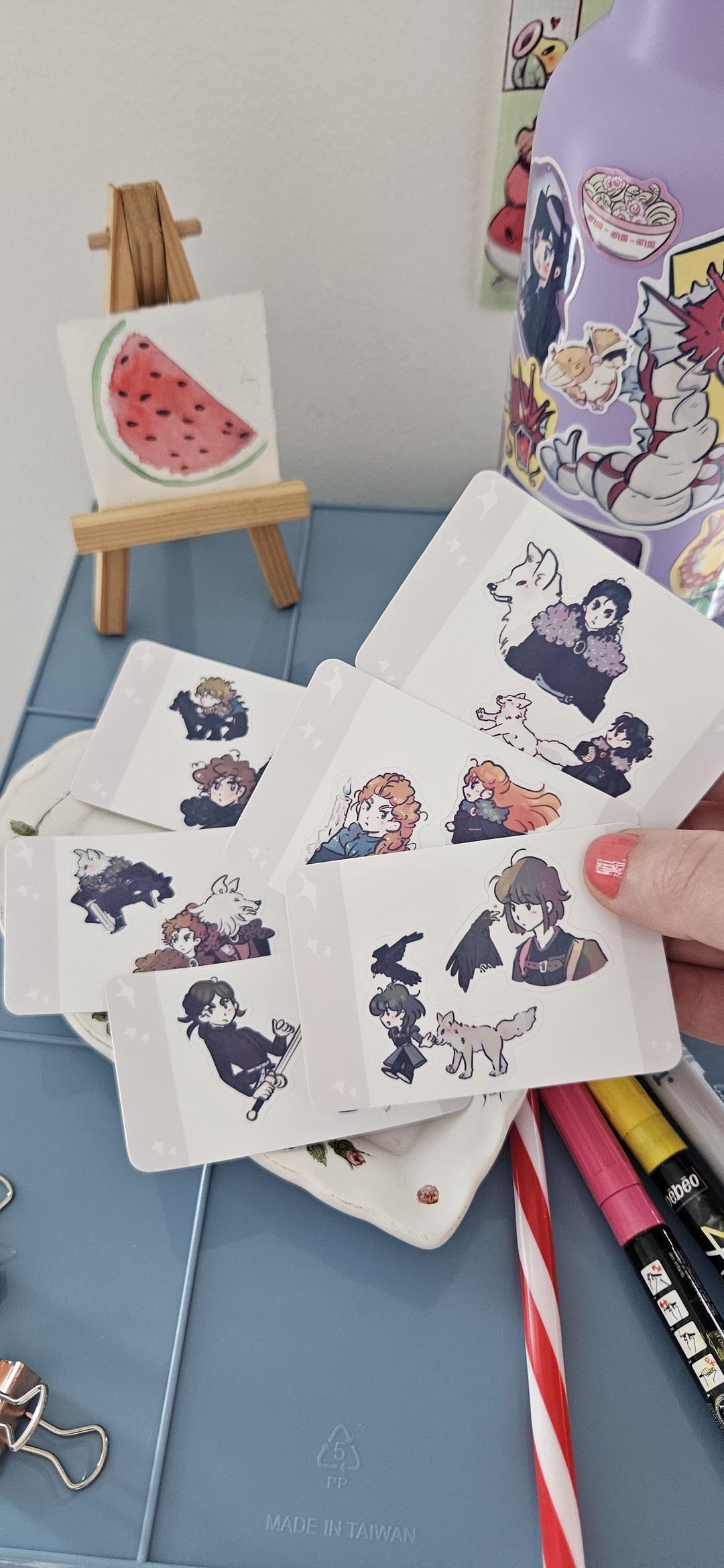 Winter Wolf Anime Chibi Sticker Fantasy Laptop Mini Sticker Sheet - Etsy
