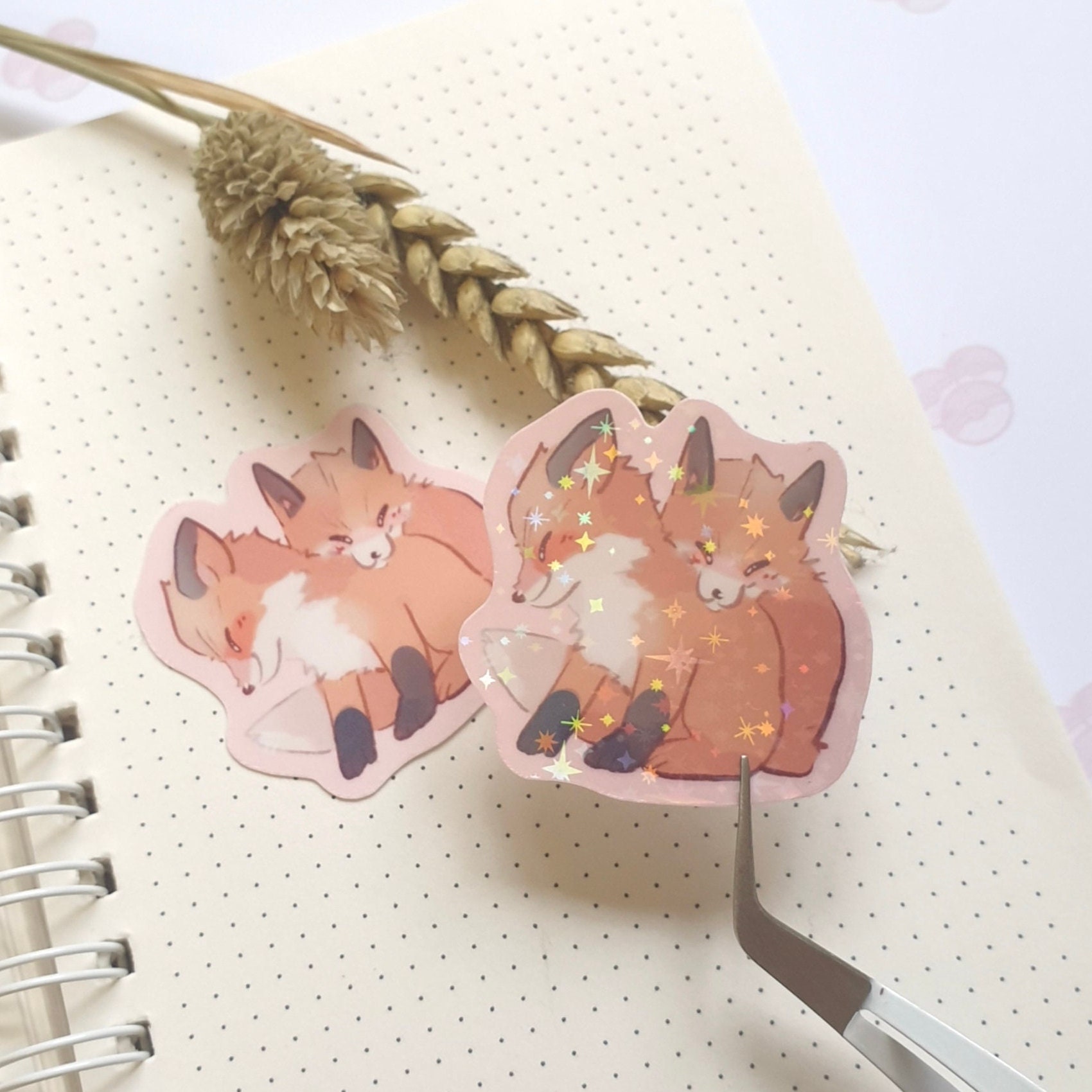 Fox Sticker, Kitsune Fox Sticker, Fox Baby, Red Fox, Fennec Fox, Chibi ...