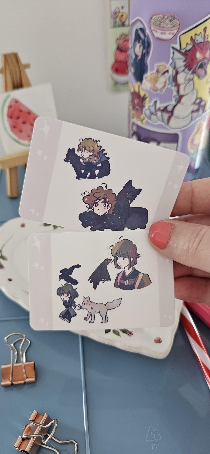 Winter Wolf Anime Chibi Sticker Fantasy Laptop Mini Sticker Sheet - Etsy