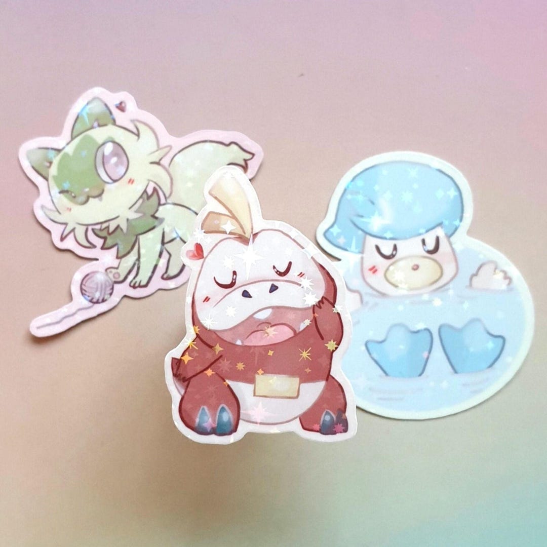 Animal Monster Sticker Pack Cute Cat Croc Duck Sticker Bundle Kawaii ...