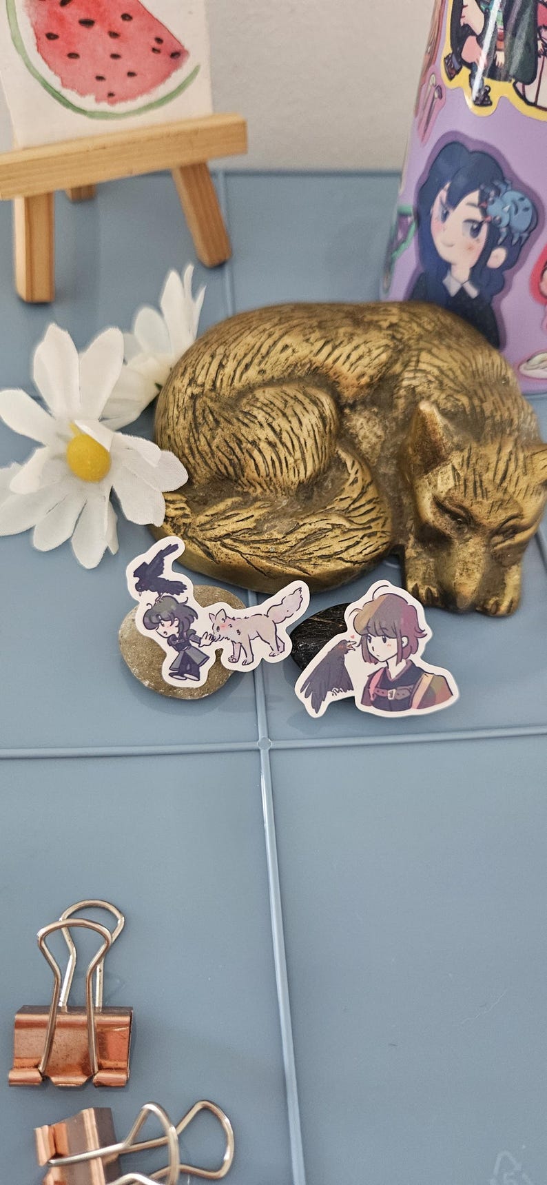 Winter Wolf Anime Chibi Sticker Fantasy Laptop Mini Sticker Sheet - Etsy