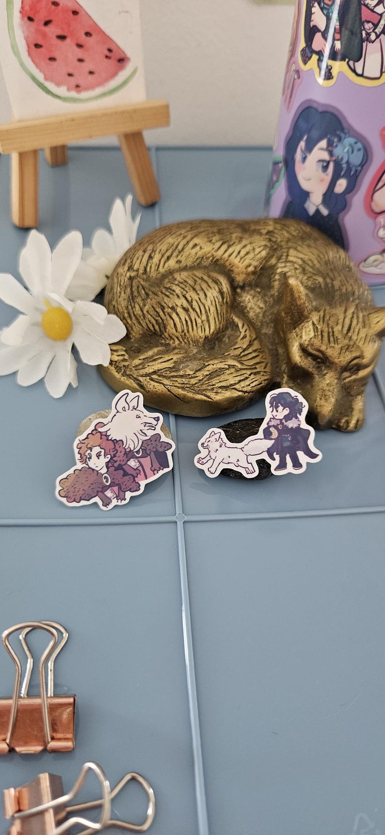 Winter Wolf Anime Chibi Sticker Fantasy Laptop Mini Sticker Sheet - Etsy
