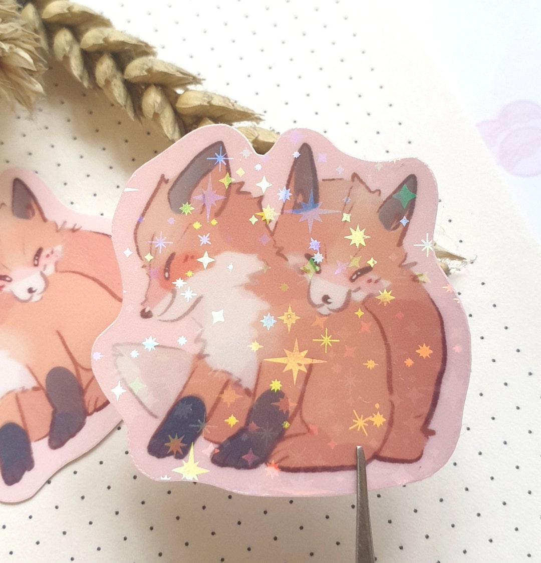 Fox Sticker, Kitsune Fox Sticker, Fox Baby, Red Fox, Fennec Fox, Chibi ...