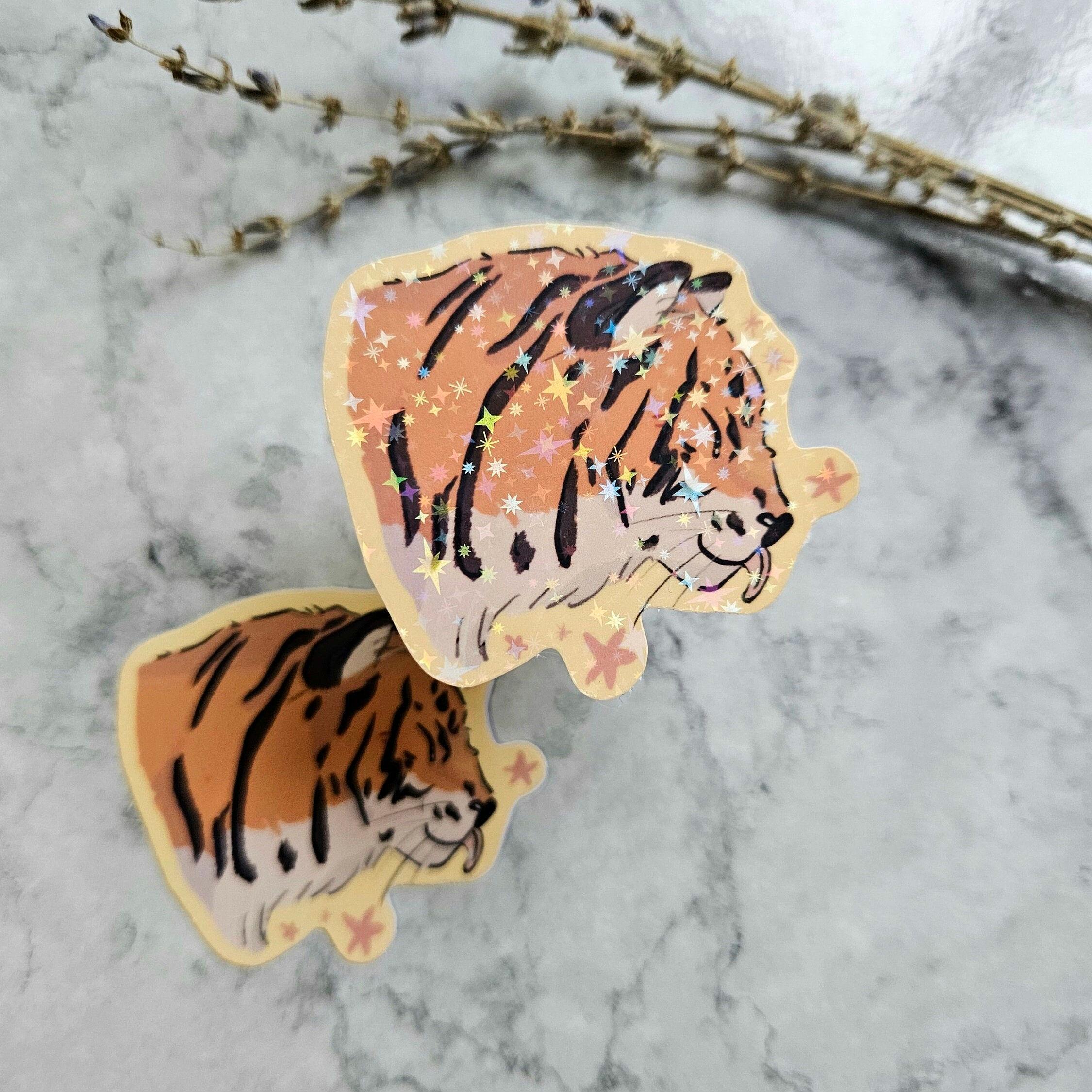Tiger Sticker Pack Tiger Yawning Tiger Drinking Boba Tea Baby Panther ...