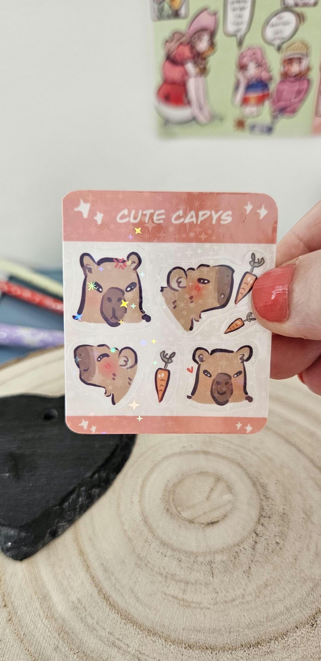 Capybara Sticker Sheet Capy Bara Mini Kawaii Animal Sticker for Jounals ...