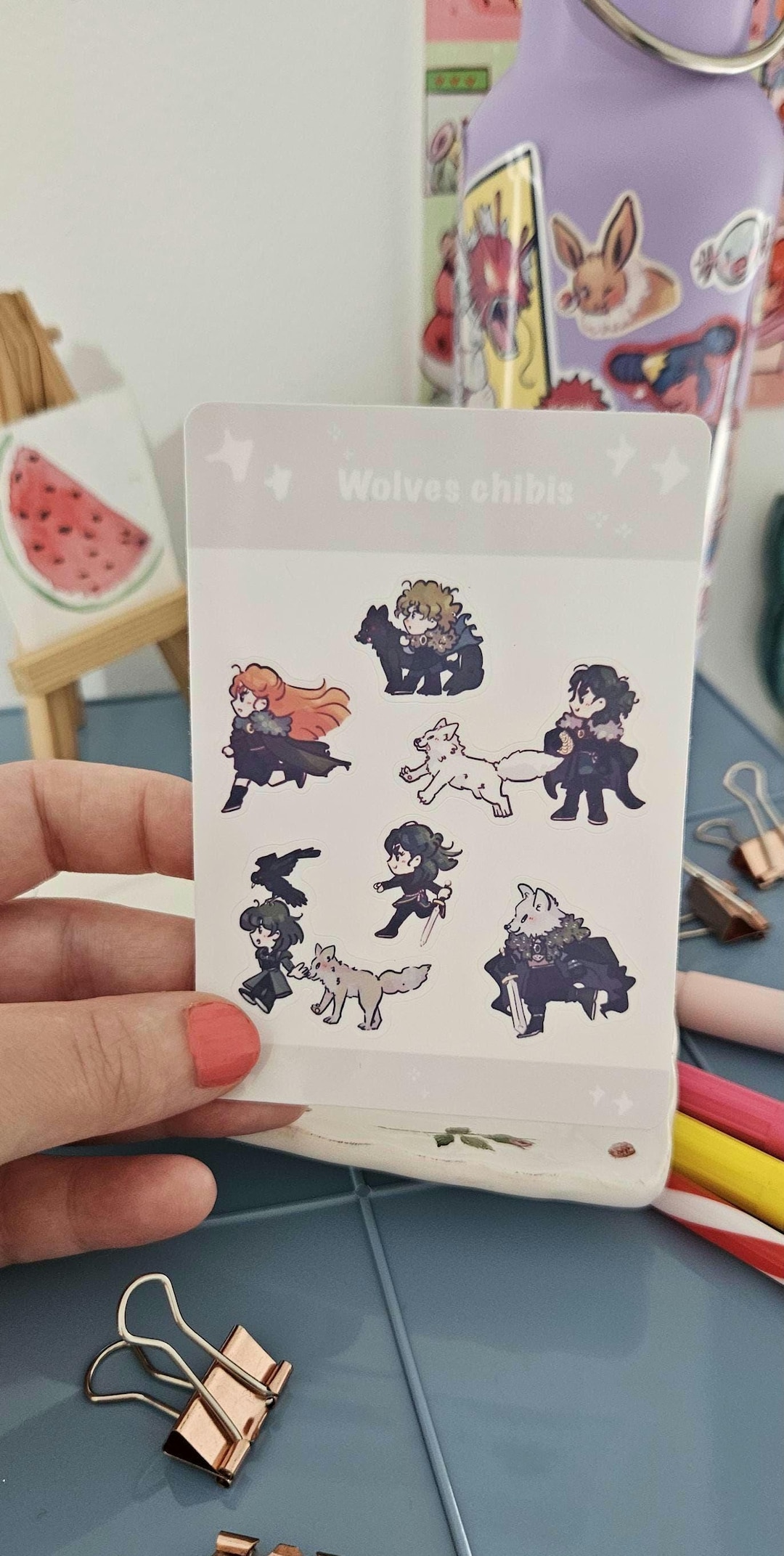 Chibi Wolf Sticker Sheet: Anime Fantasy Journaling Stickers - Etsy