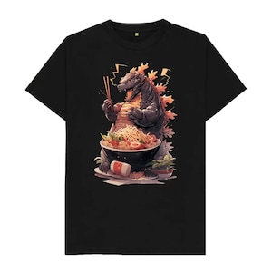 Godzilla Munchies : Eating Ramen, Godzilla T-shirt, Ramen Noodle Shirt ...