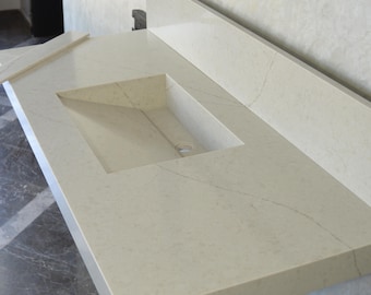 Custom Quartz Countertop, Bathroom Vanity Sink, Single Sink, Vessel ...