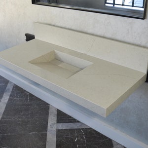 Custom Quartz Countertop, Bathroom Countertop, Vessel Sink, Sink ...