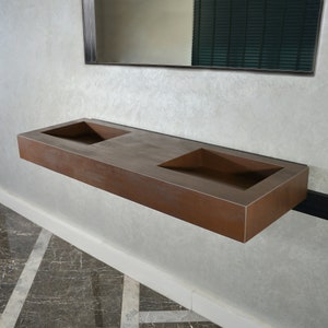 Handcrafted Infinity Porcelain Sink: Metal Corten, Custom Bathroom ...
