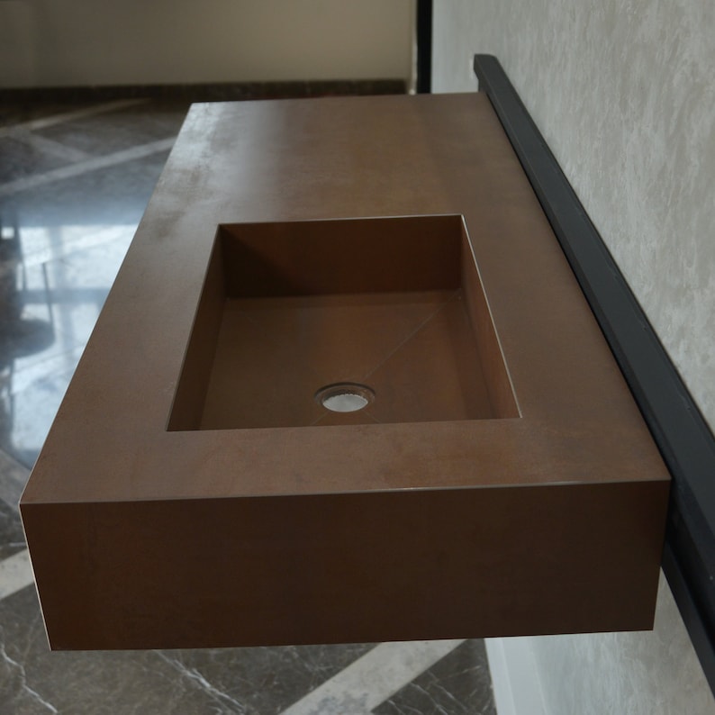 Custom Made Infinity Metal Corten Steel Sink, Porcelain Sink ...