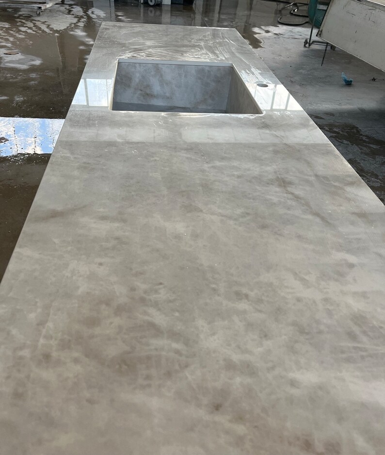 Custom Cyrstal Ice Polished Porcelain Sink, Marble Look Kitchen Sink ...