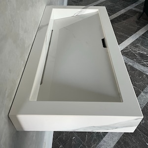 Rectangular Wash Basin, Marble Look Sink, Custom Bathroom Sink Basin ...