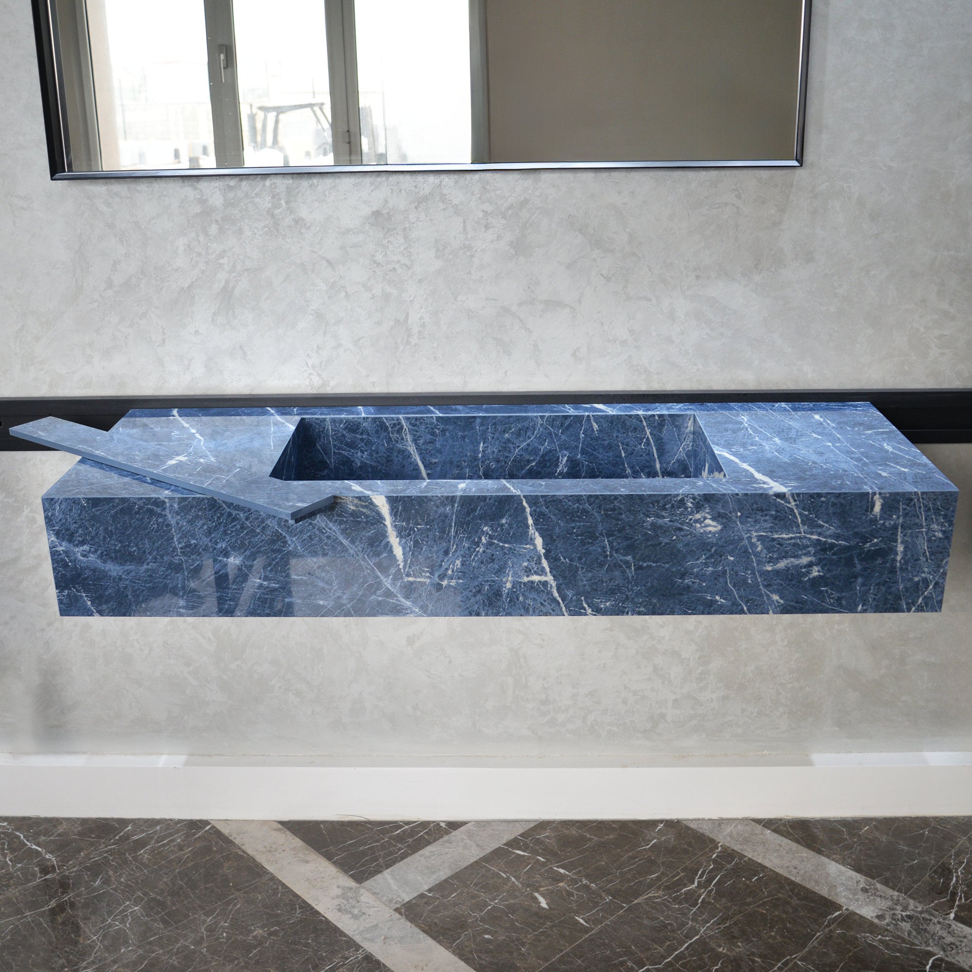 Custom Made Precious Sodalite Bathroom Sink, Kitchen Sink, Marble Look ...