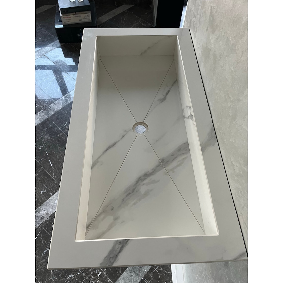 Rectangular Wash Basin Marble Look Sink Custom Bathroom Sink - Etsy