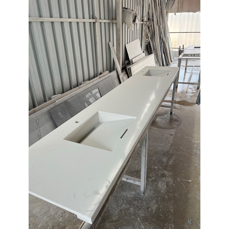 Custom Double Sink Integrated Custom Quartz Countertop Double - Etsy