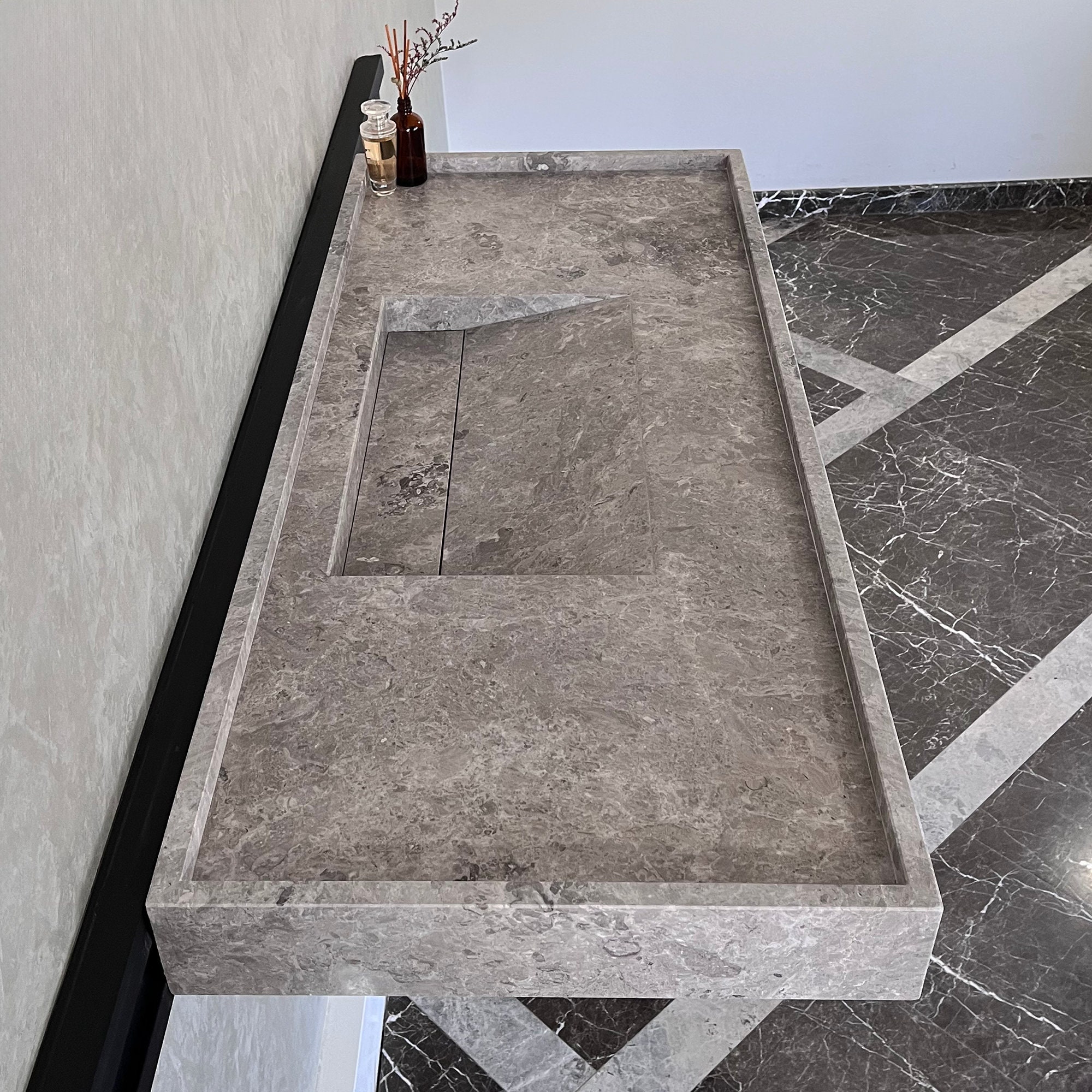Custom Marble Sink, Handmade Custom Tundra Grey Marble Sink, Marble ...