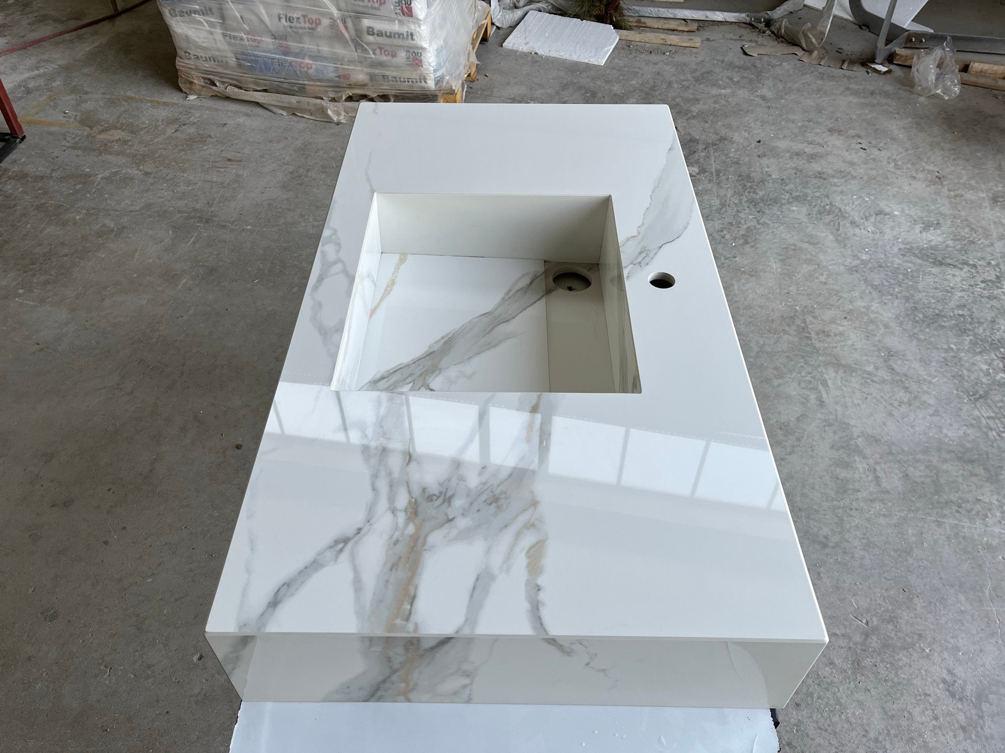 Custom Calacatta Oro Polished Porcelain Sink Marble Look - Etsy