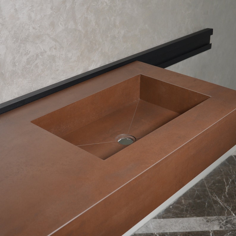 Custom Made Infinity Metal Corten Steel Sink, Porcelain Sink ...