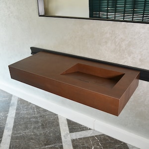 Custom Made Infinity – Metal Corten Steel Sink, Porcelain Sink ...