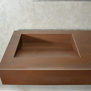Handcrafted Infinity Porcelain Sink: Metal Corten, Custom Bathroom ...