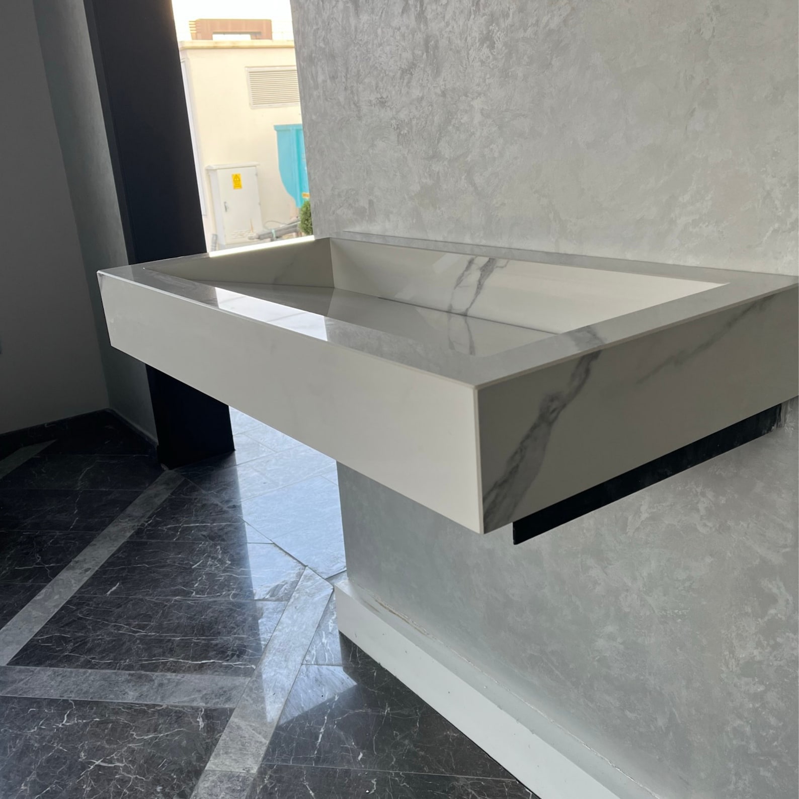 Rectangular Wash Basin Marble Look Sink Custom Bathroom Sink - Etsy