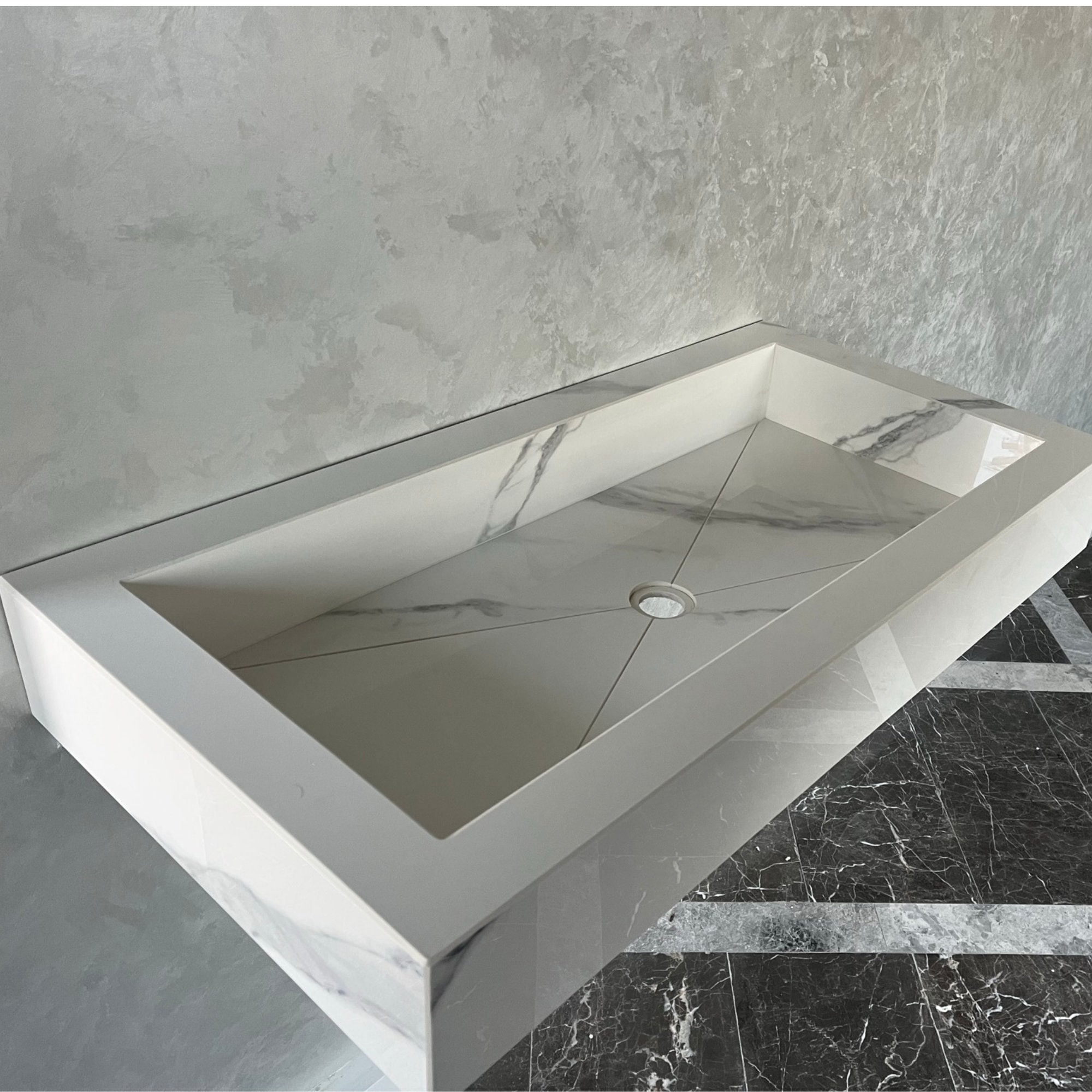 Custom Vessel Sink Extra Statuario Polished Porcelain Sink, Marble Look ...