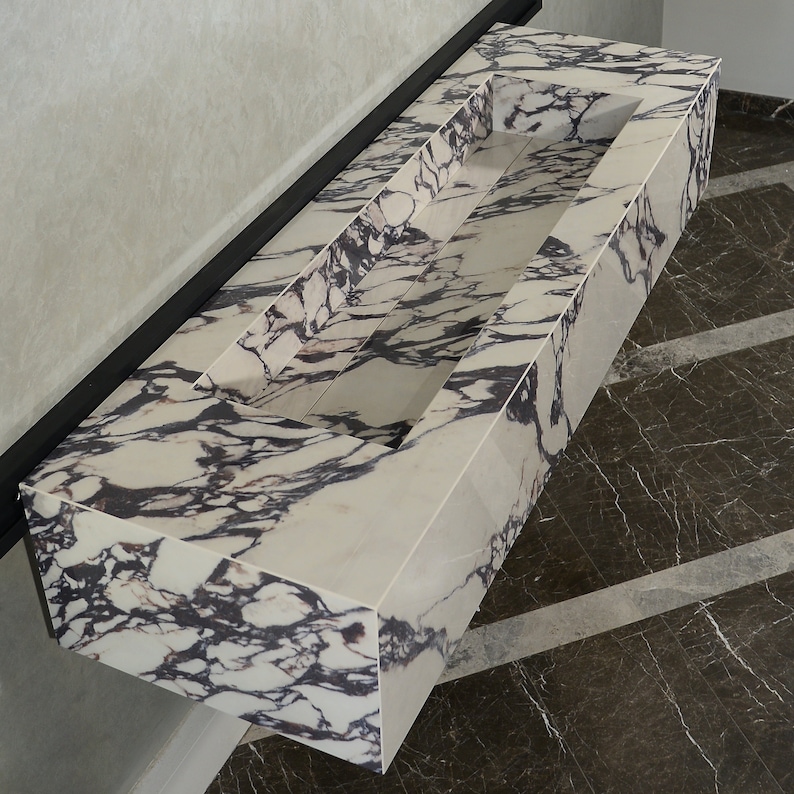 Handcrafted Infinity Calacatta Viola Engineered Porcelain Sink, Custom ...