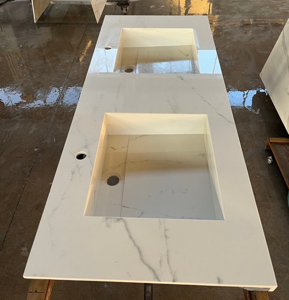 Porcelain Double Sink Vanity Top