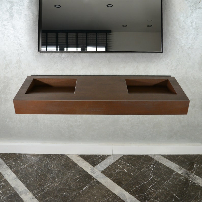 Handcrafted Infinity Porcelain Sink: Metal Corten, Custom Bathroom ...