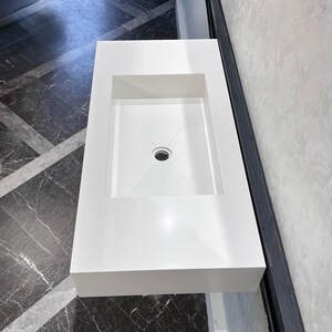 Custom Quartz Sink, Bathroom Sink, Bathroom Vanity, Bathroom Vanity ...