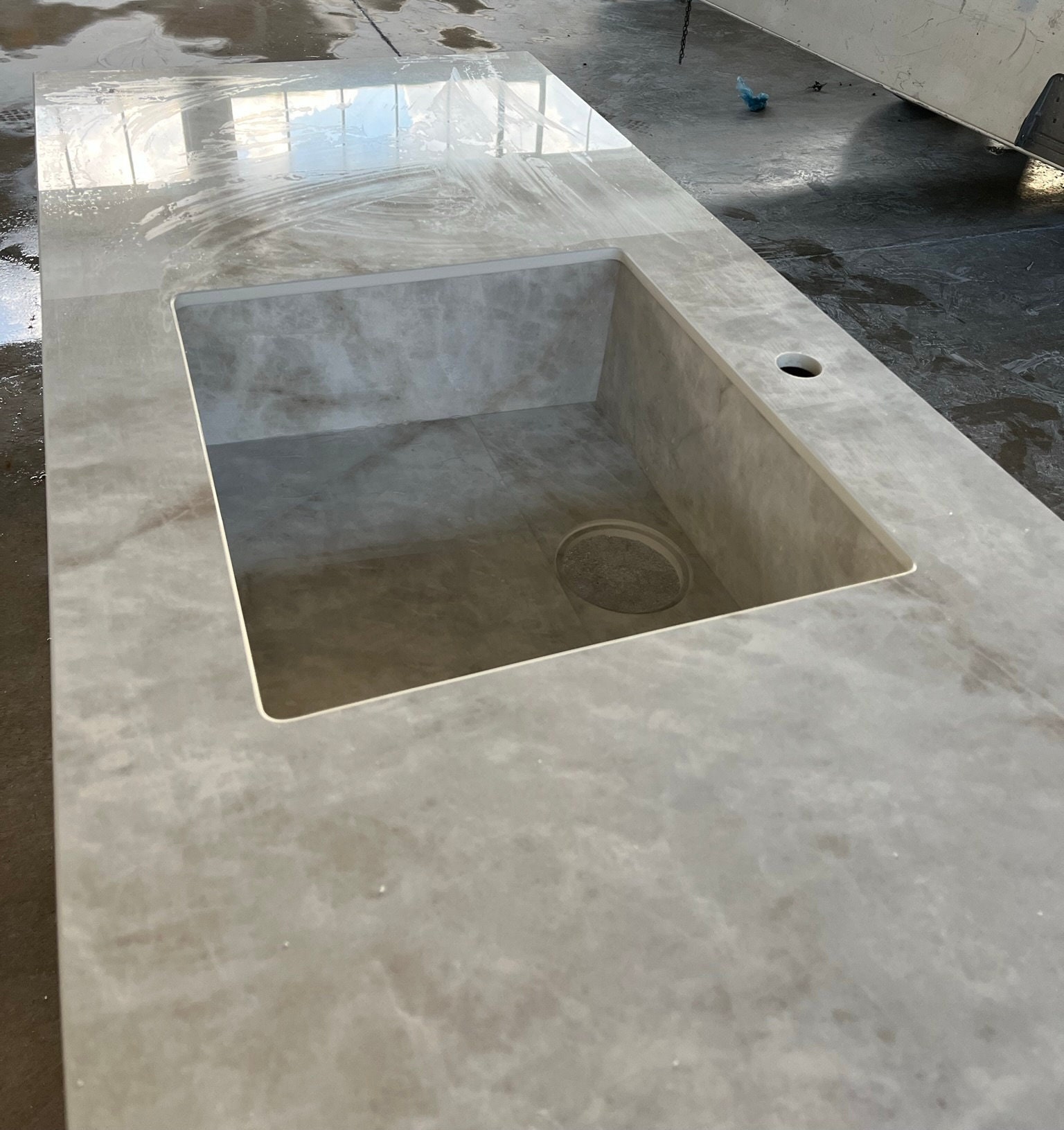 Custom Cyrstal Ice Polished Porcelain Sink, Marble Look Kitchen Sink ...