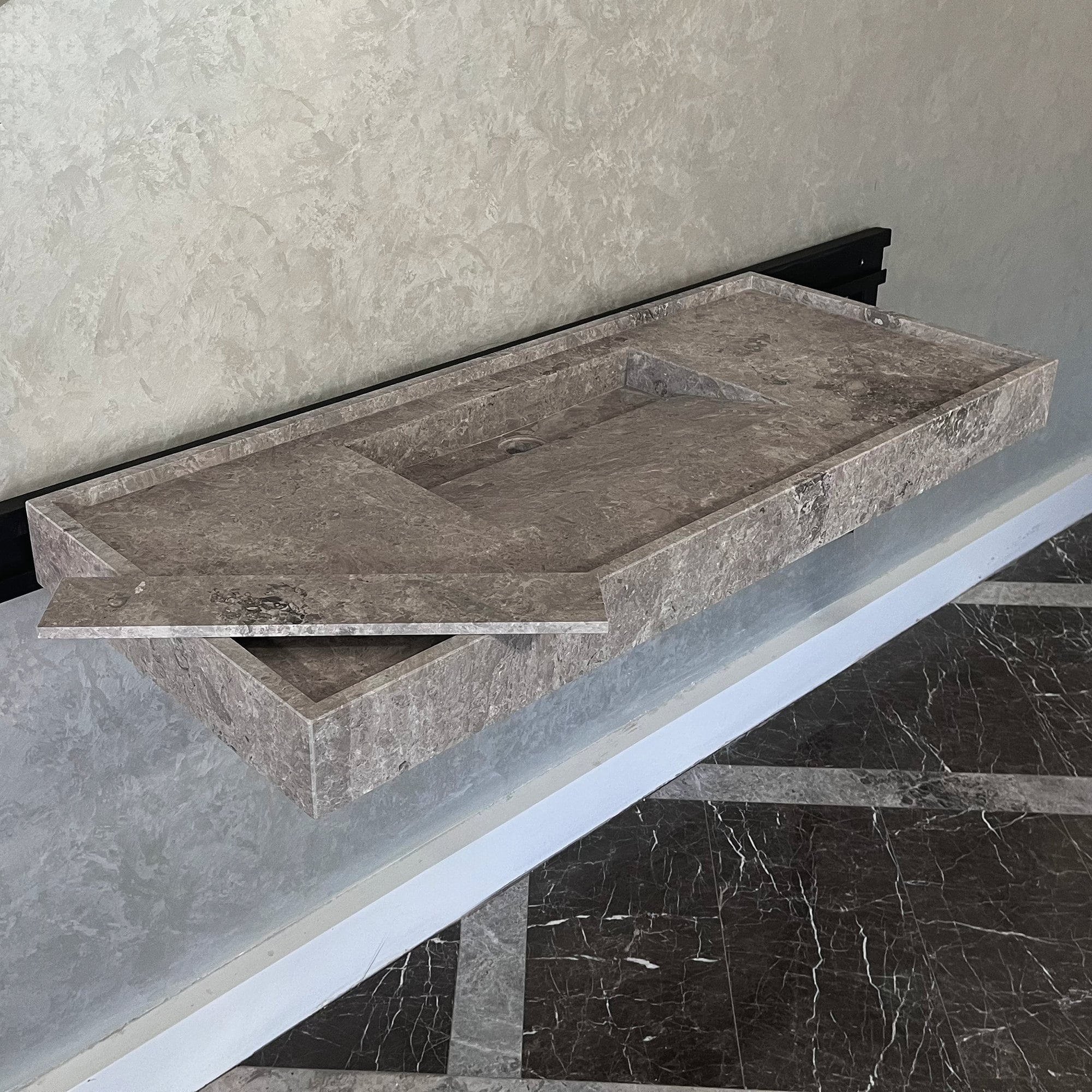 Custom Marble Sink, Handmade Custom Tundra Grey Marble Sink, Marble ...