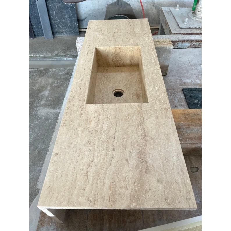 Marble Sink, Custom Travertine Sink, Handmade Beige Travertine Sink ...