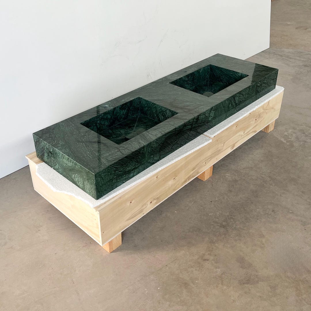 READY TO SHIP! Handmade Verde Guatemala Marble Sink: Custom Natural ...