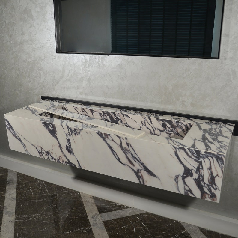 Handcrafted Infinity Calacatta Viola Engineered Porcelain Sink, Custom ...