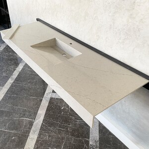 Custom Quartz Countertop, Bathroom Countertop, Vessel Sink, Sink ...