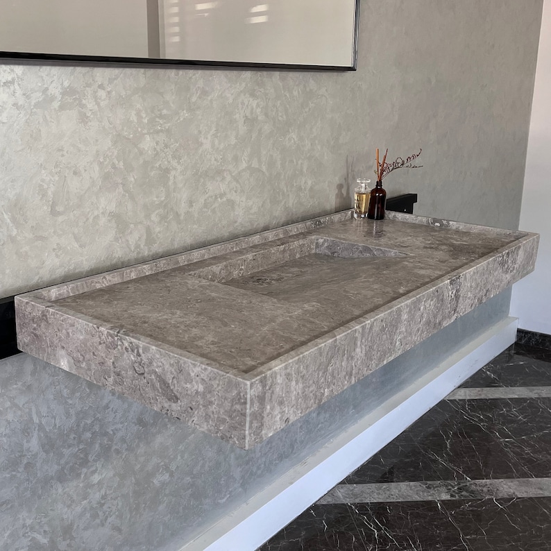 Custom Marble Sink, Handmade Custom Tundra Grey Marble Sink, Marble ...