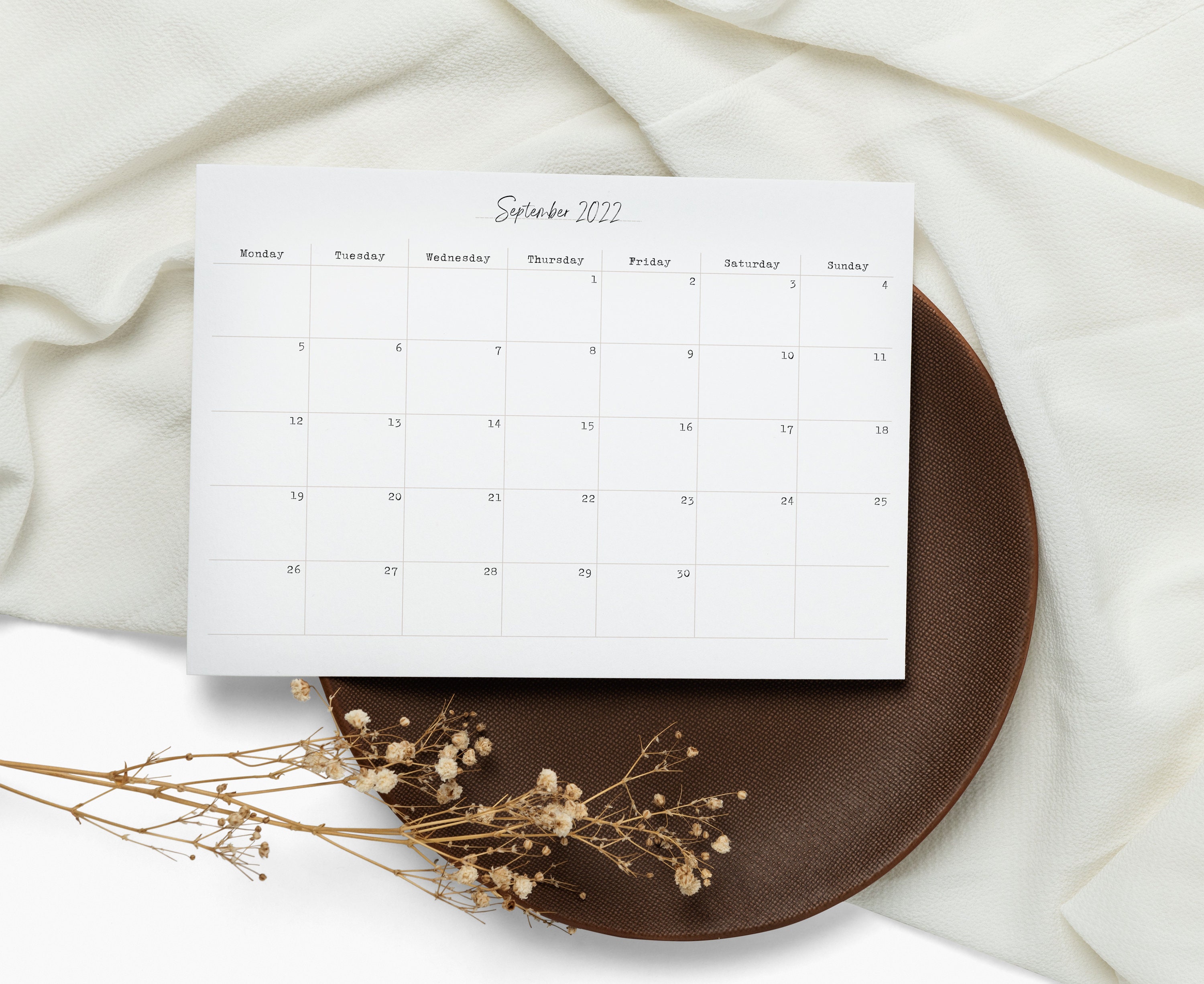 Monthly Calendar A4 Printable - Etsy