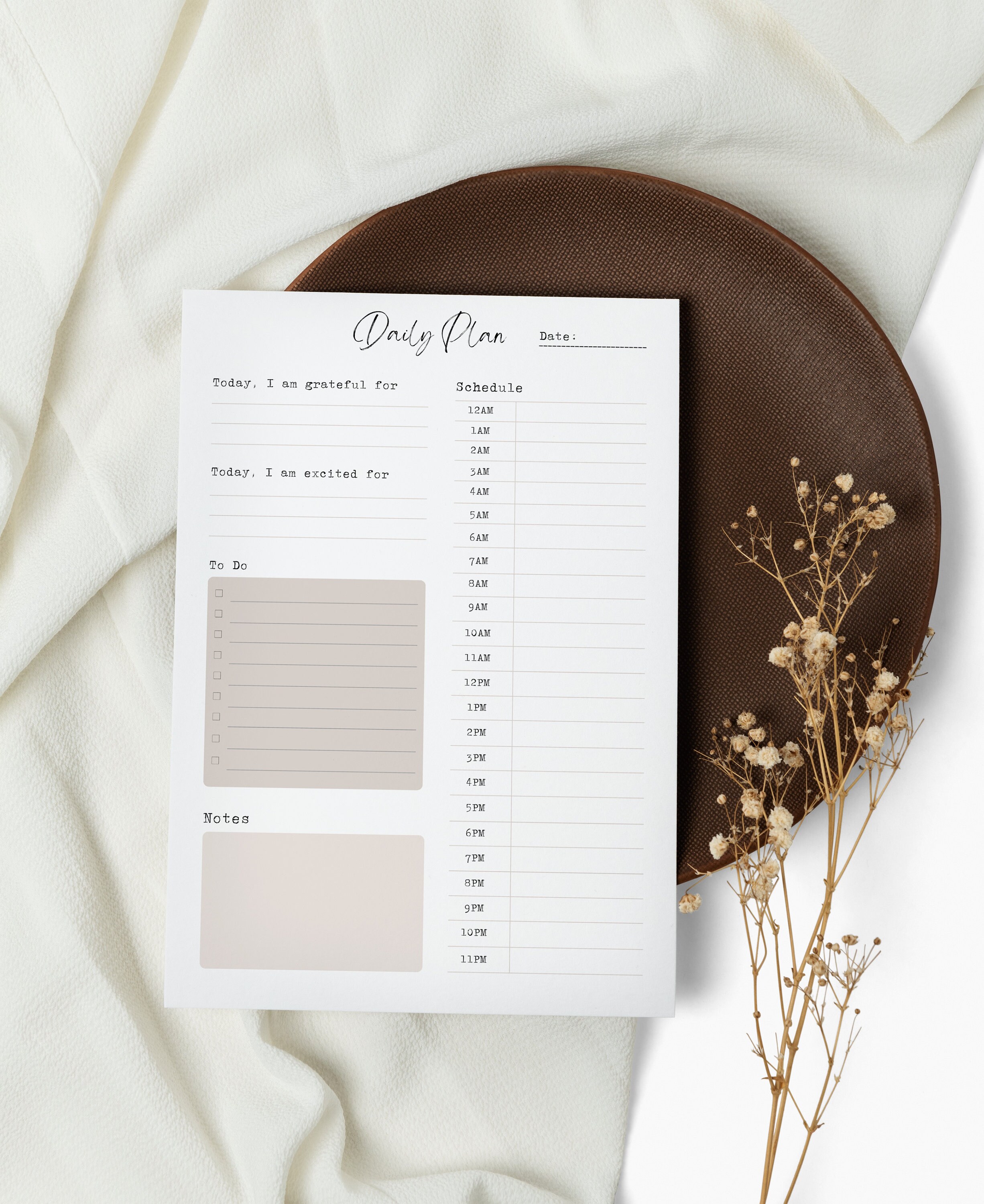 Daily Planner A4 Printable - Etsy