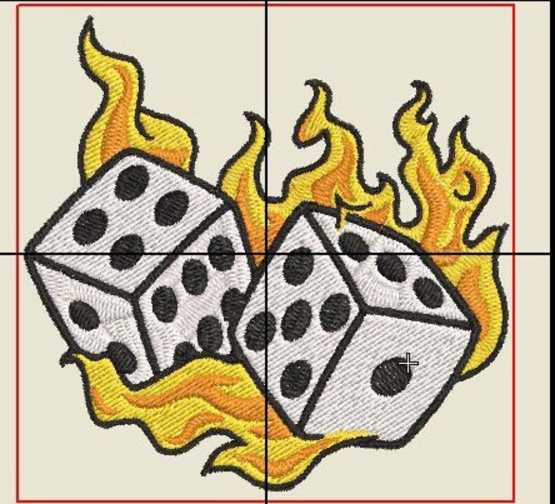 Dice on Fire Embroidery Design - Etsy