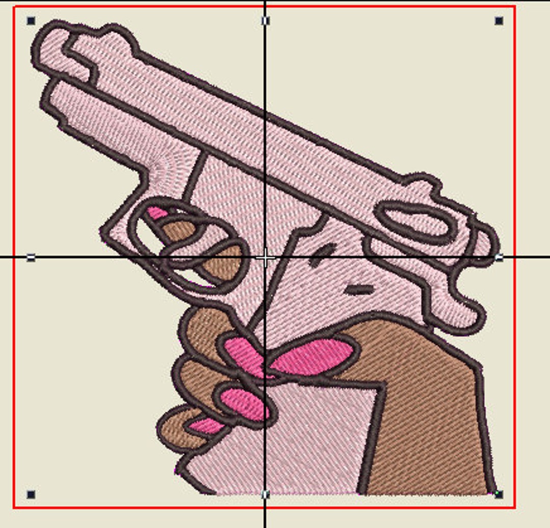 Pink Girly Gun Embroidery Design - Etsy