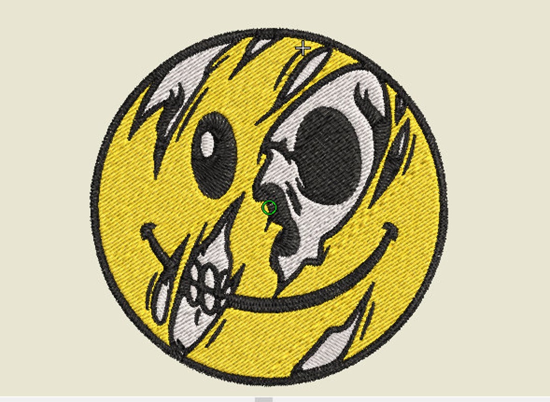 Smiley Skull Face Embroidery Design - Etsy