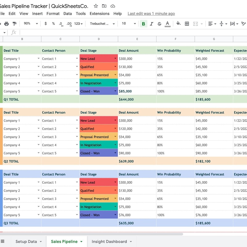 Excel Template Sales Team - Etsy